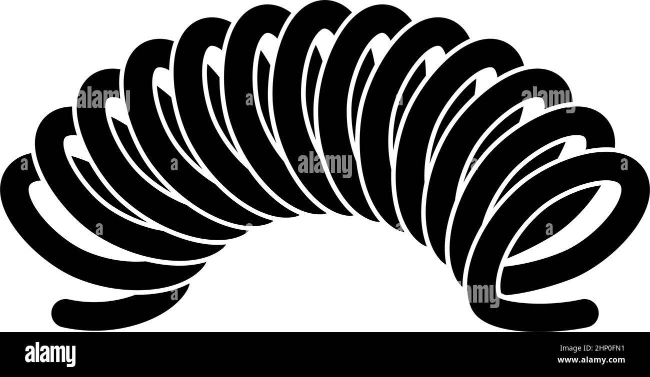 Jumping coil. Black metal helix of flexible spring Stock Vector Image ...
