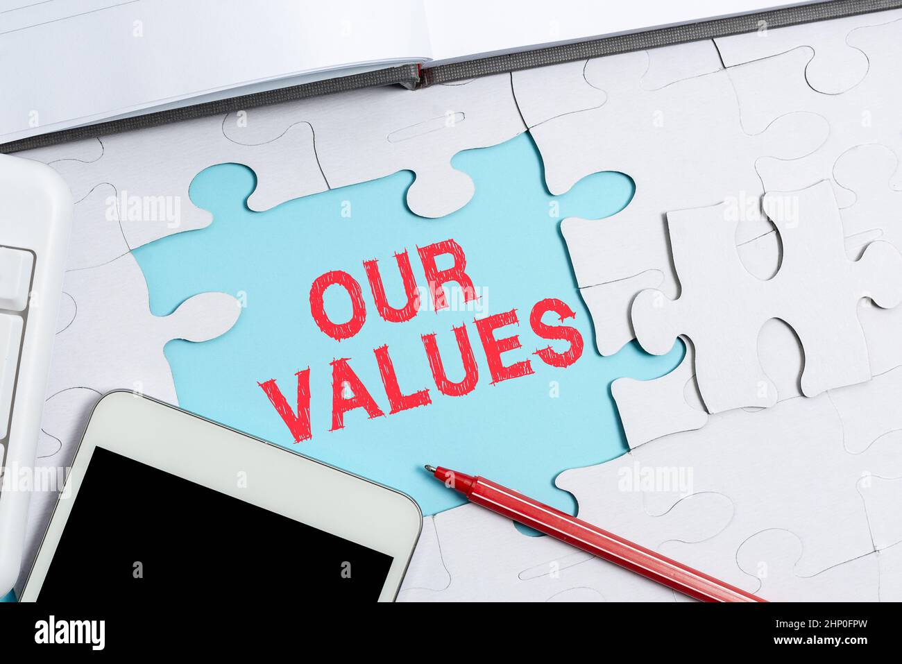 Text caption presenting Our Values, Concept meaning things that you ...