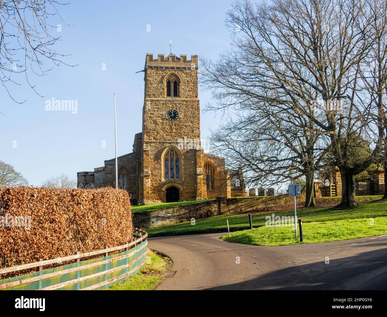 Church of St Mary the Virgin in winter in the pretty village of Great ...