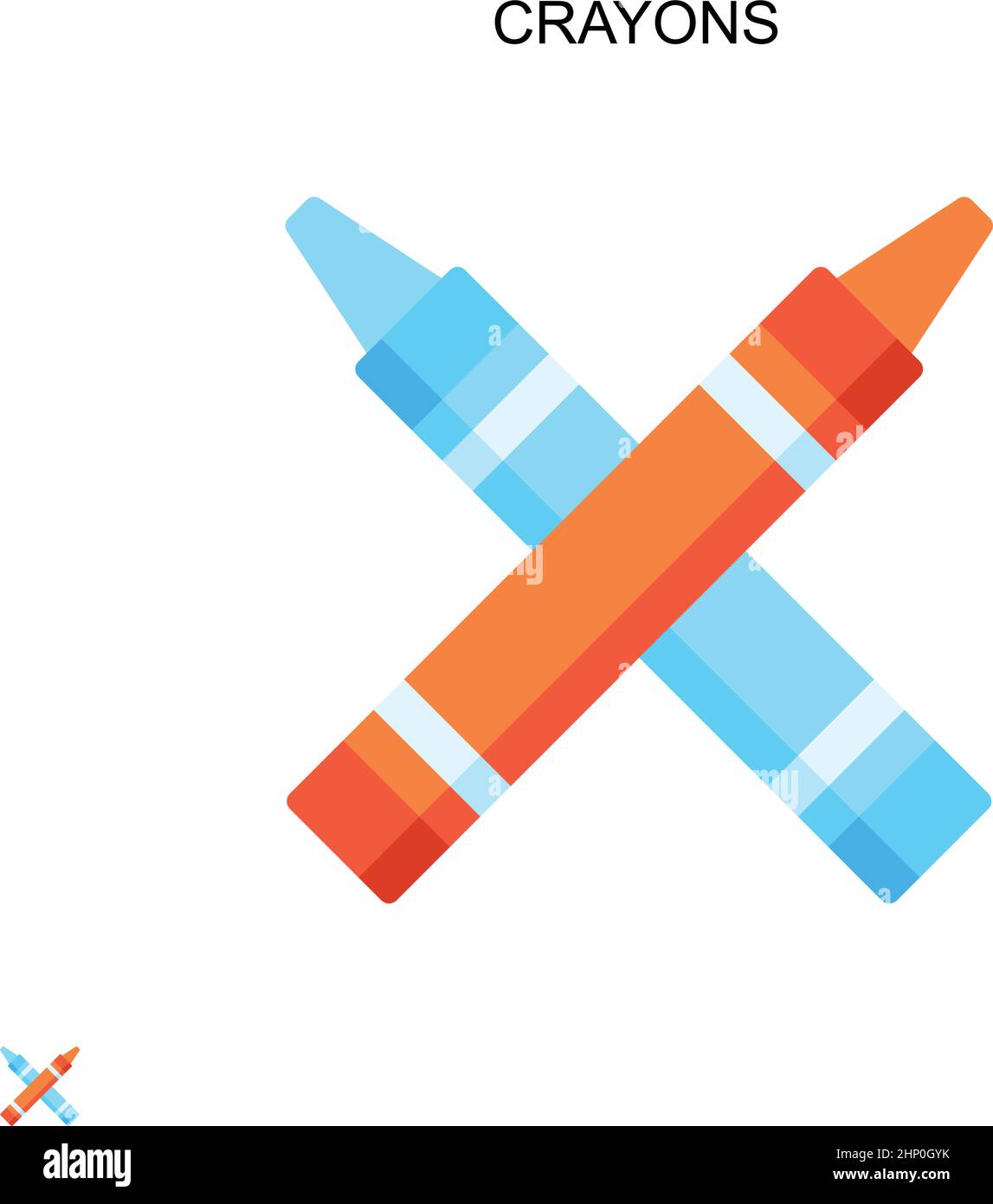 Crayons Simple vector icon. Illustration symbol design template for web ...