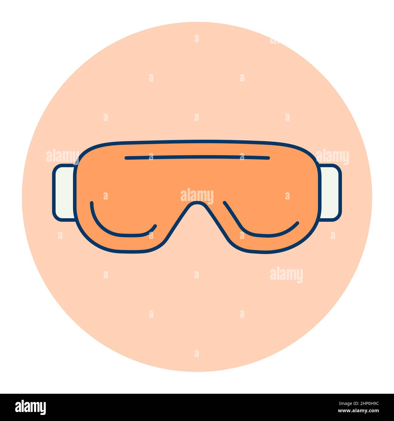 Biology goggles Eye protection isolated vector icon. Scientific Lab ...