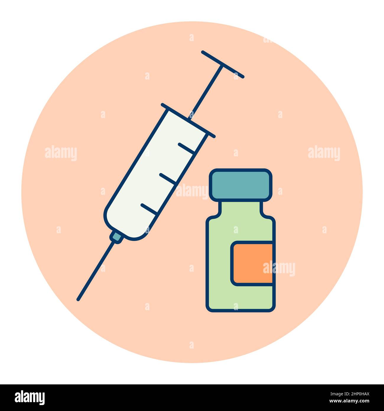 Medical ampoule and syringe isolated vector icon. Medical sign. Graph ...