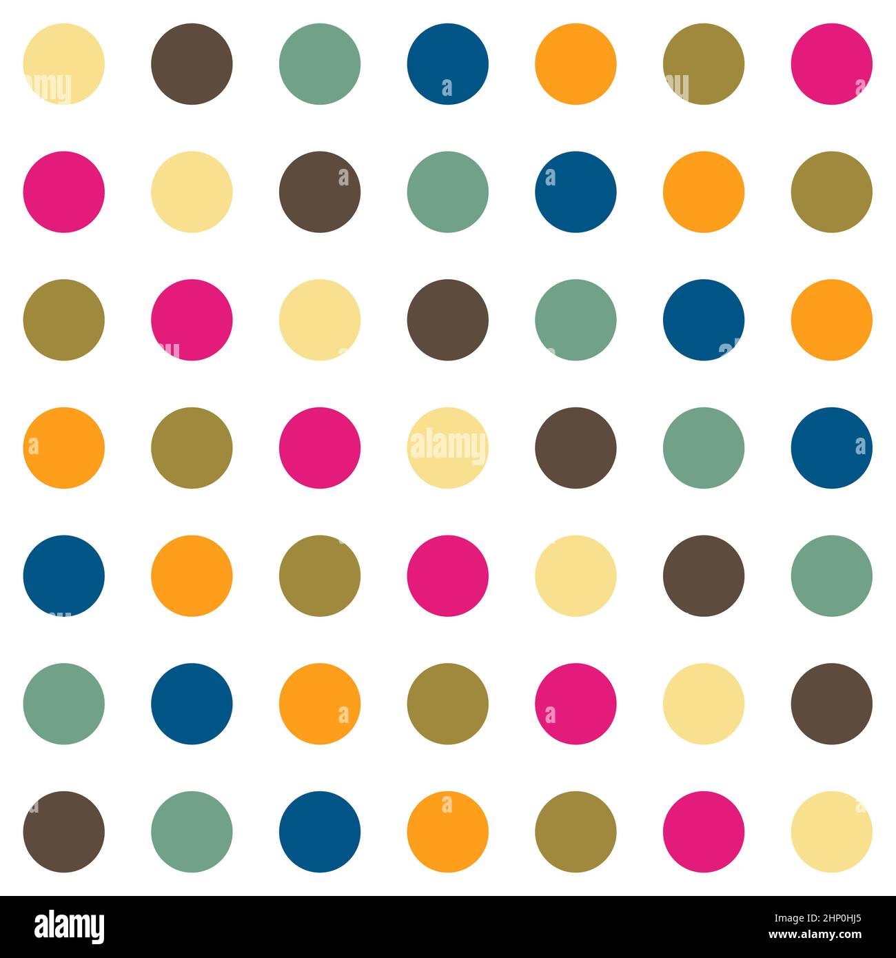 Polka Dot Pattern. Cream, Brown, Green, Blue, Orange, Gold and Pink ...