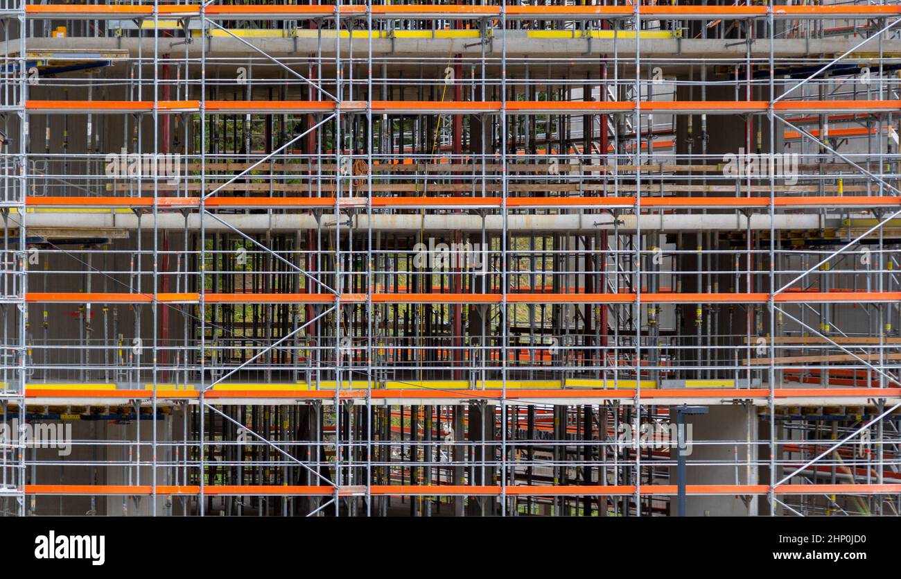Construction theme showing a full frame scaffolding structure Stock ...