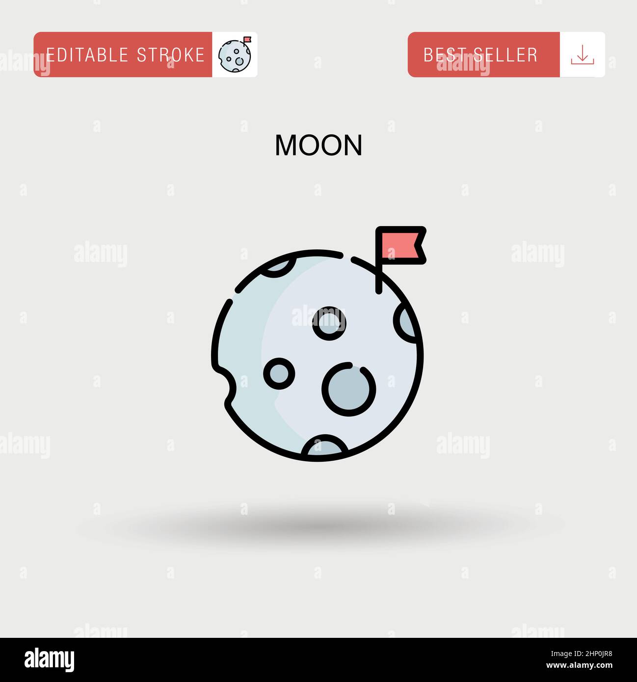Moon Simple vector icon Stock Vector Image & Art - Alamy