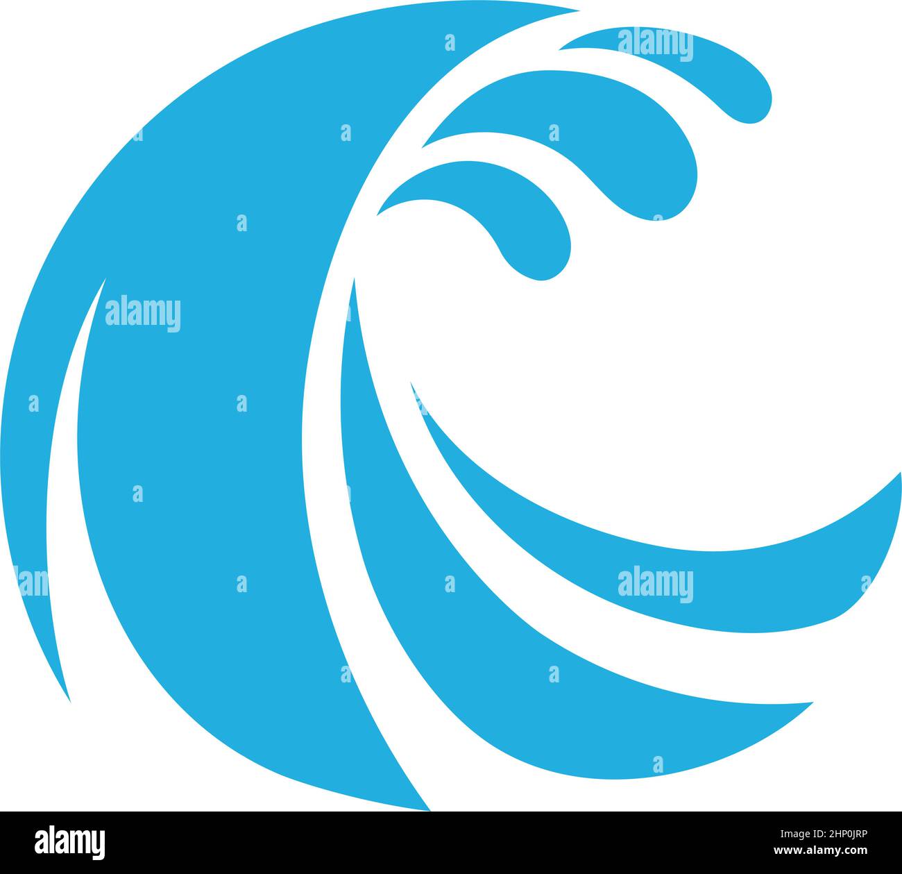 Ocean wave symbol. Abstract blue aqua sign Stock Vector Image & Art - Alamy