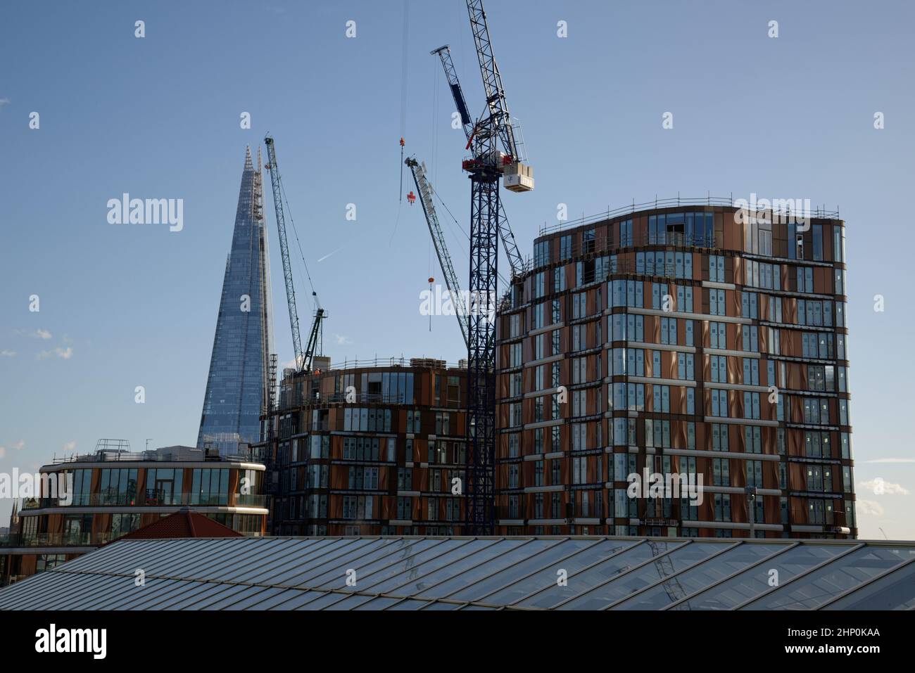 Modern buildings in London, England. Flats and offices. A mix of ...