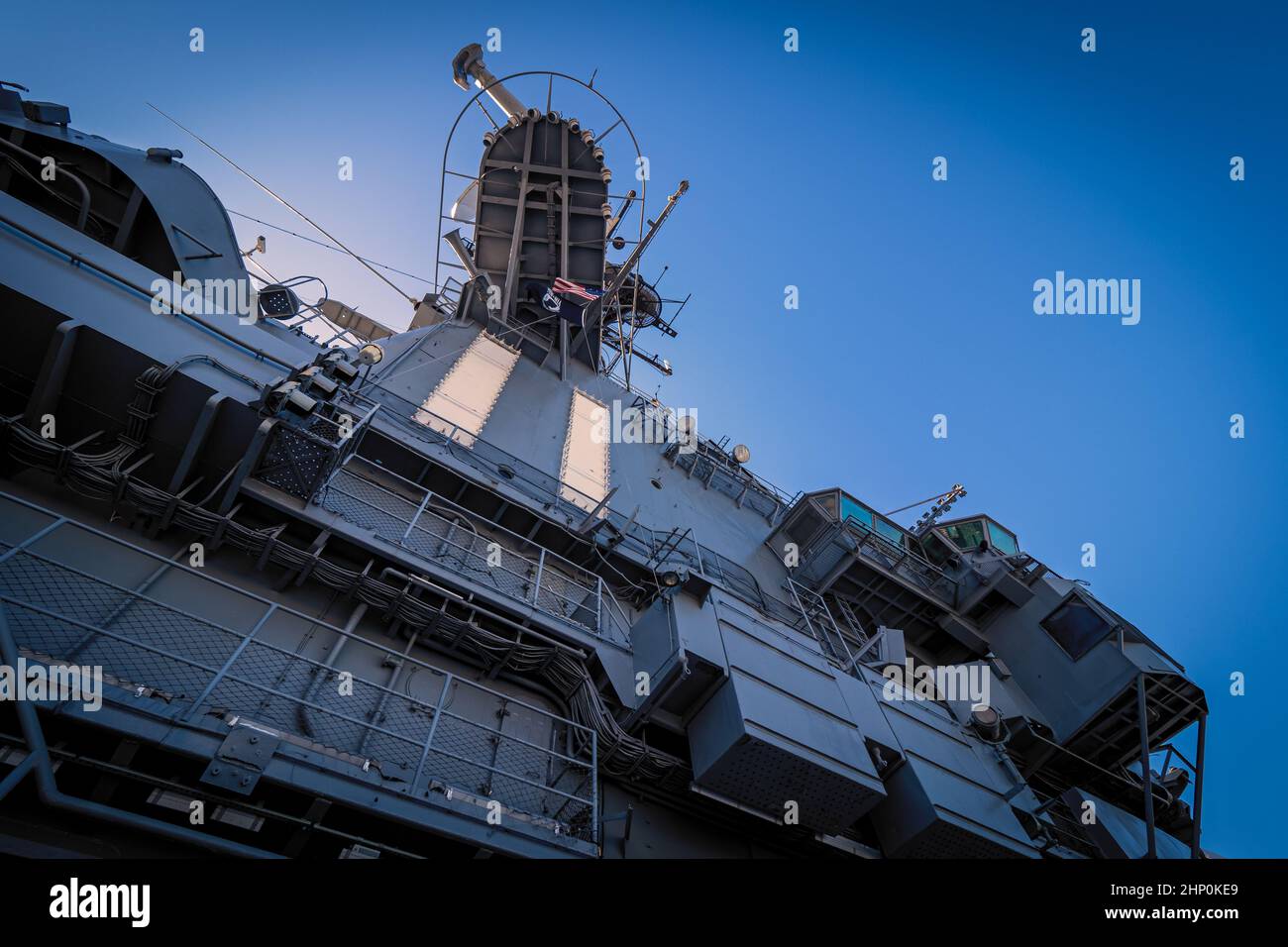 View of the island, the tactical and operational brain of the aircraft ...