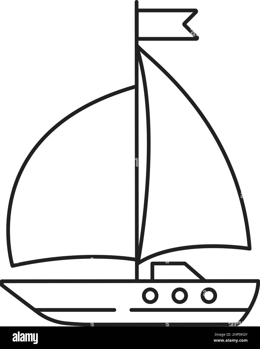 Ship icon. Sailing boat in outline style. Marine symbol Stock Vector ...