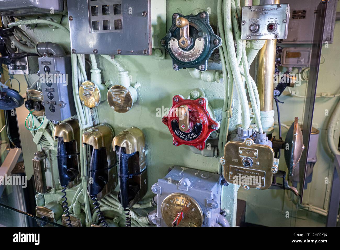 View of the General Alarm crank handle device and communication systems ...