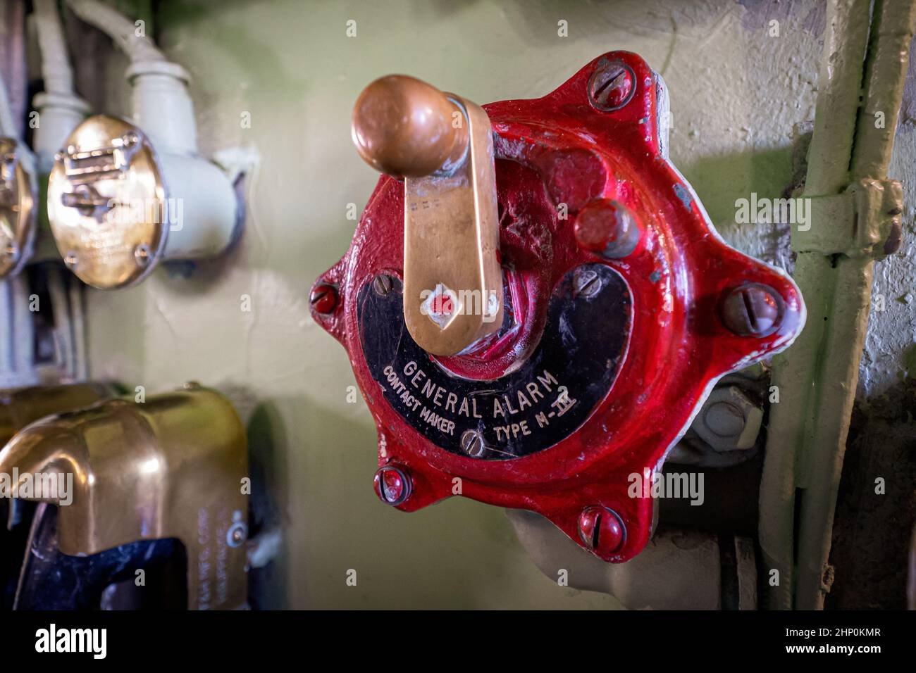 View of the General Alarm crank handle device and communication systems ...