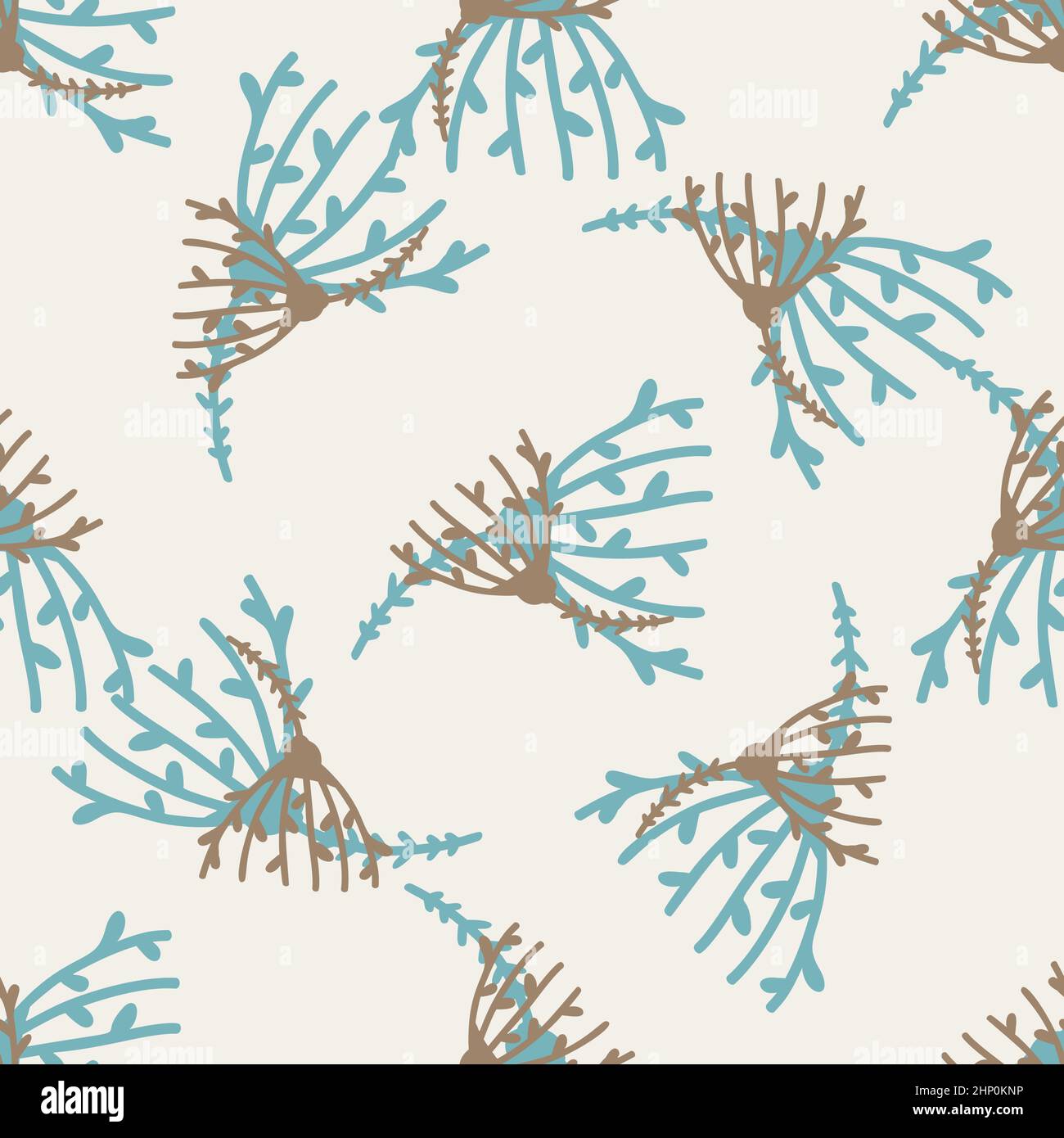 Gender neutral sprigged foliage seamless vector background. Simple ...