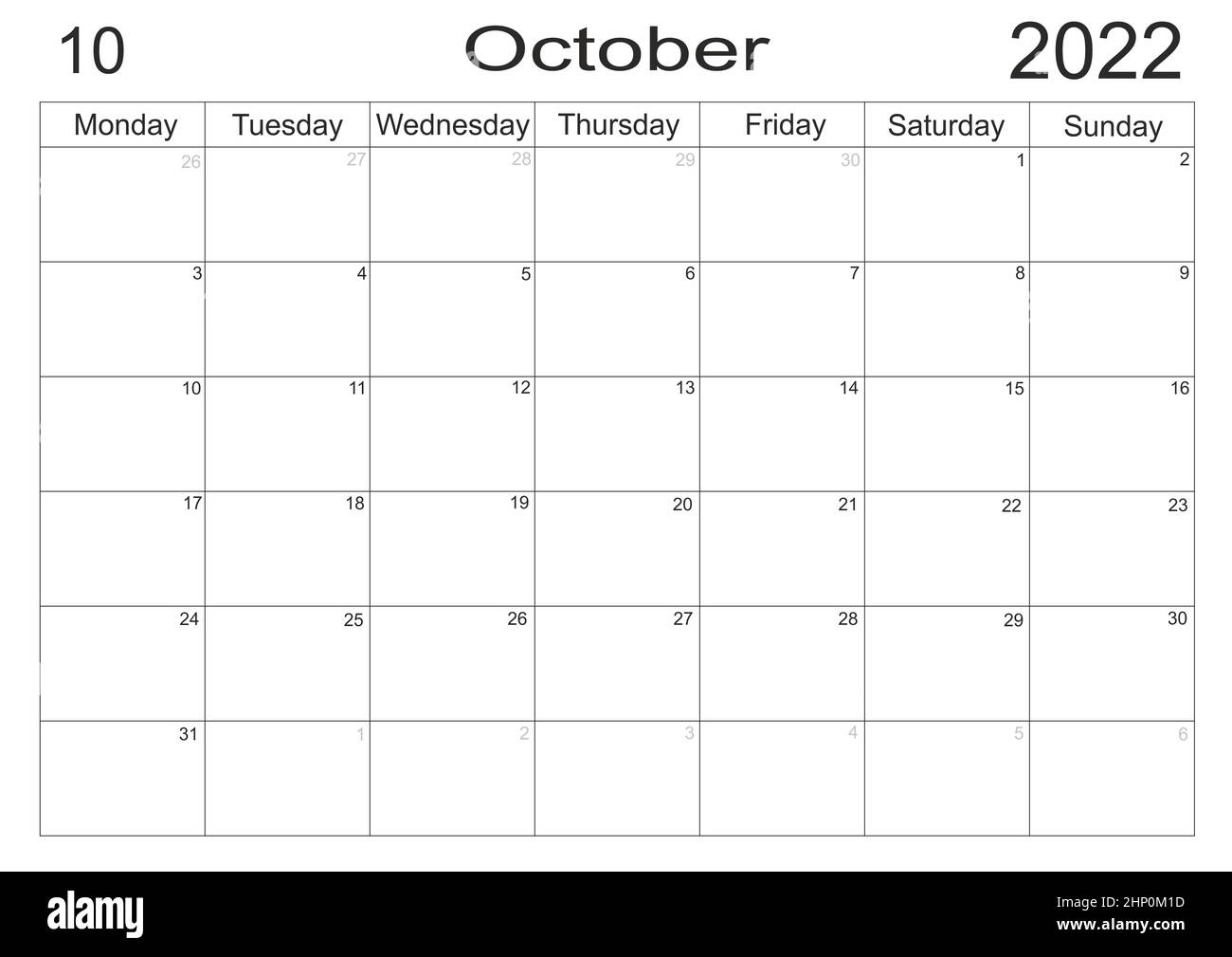 Calendario Oct 2022