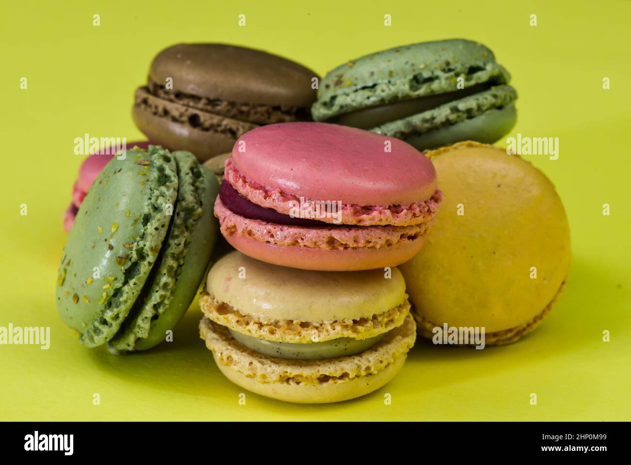 Den Helder, the Netherlands. January 2022. A stack of macarons on an ...