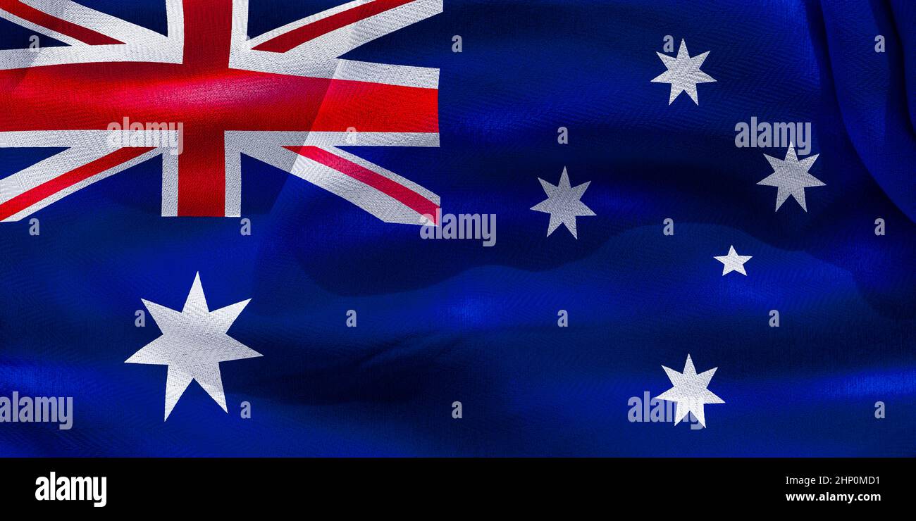 Australia flag - realistic waving fabric flag Stock Photo - Alamy
