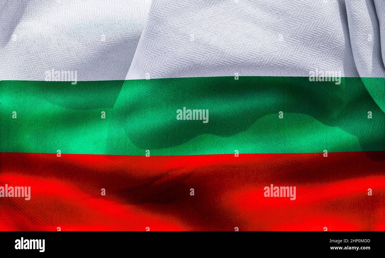 Bulgaria flag - realistic waving fabric flag Stock Photo - Alamy