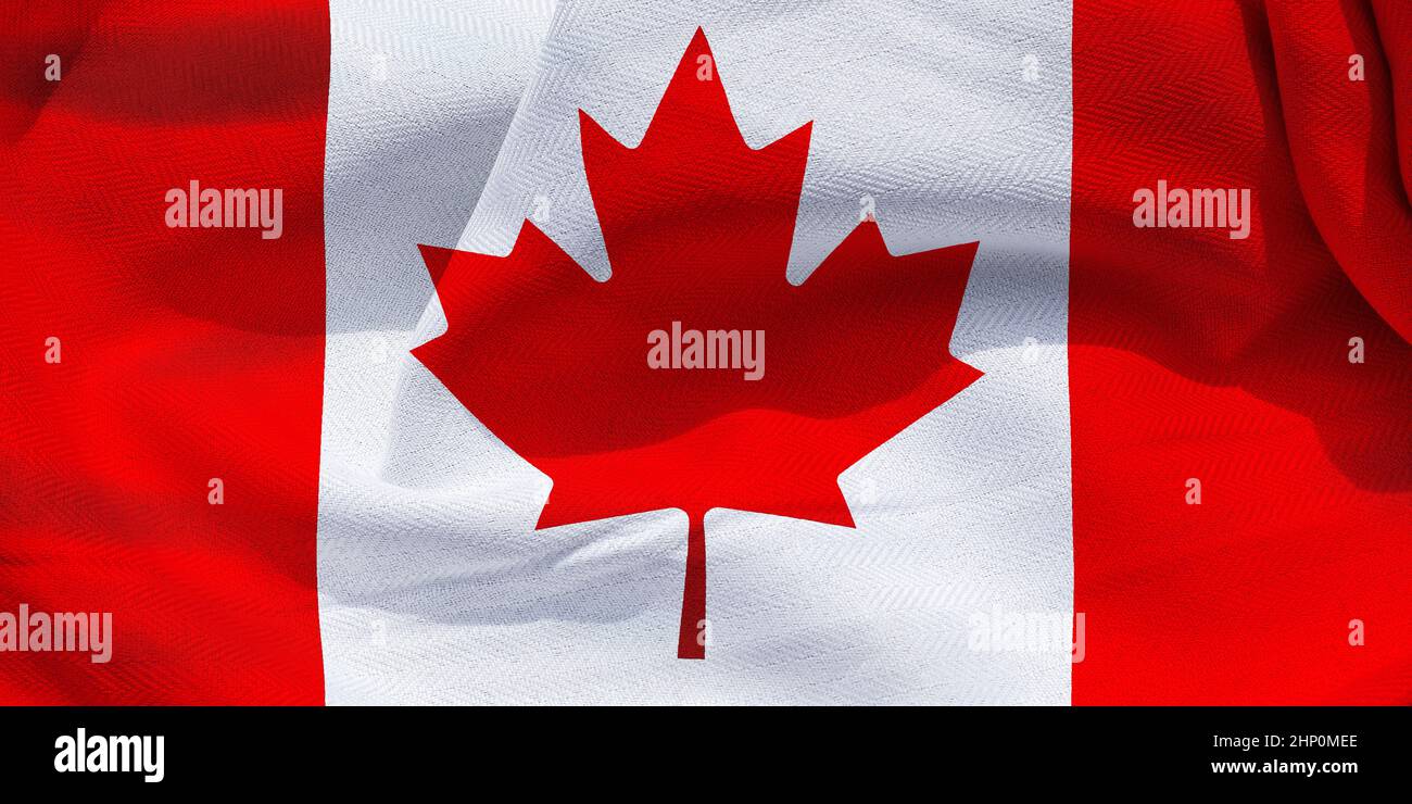 Canada flag - realistic waving fabric flag Stock Photo - Alamy