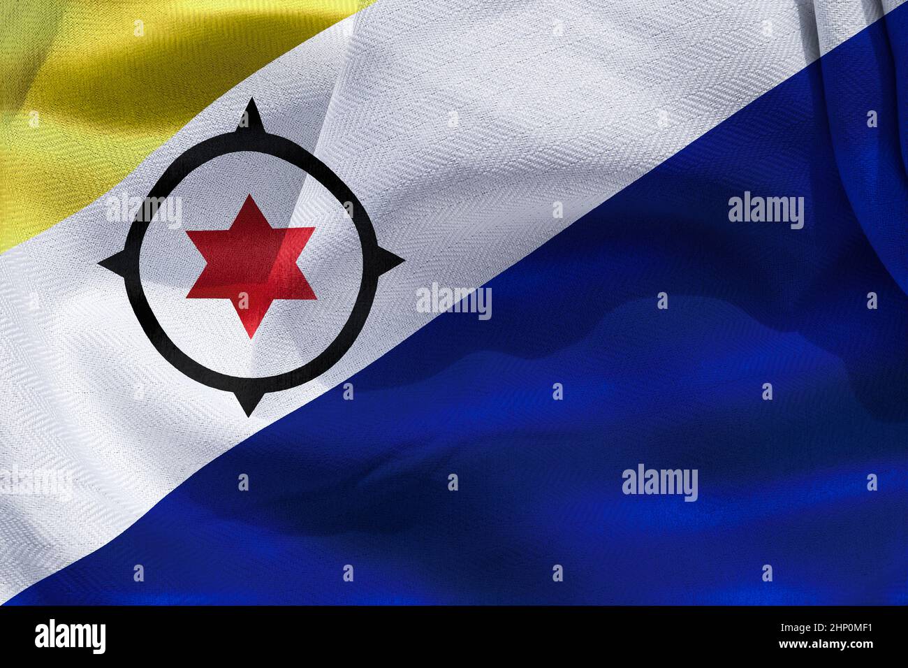 Bonaire flag - realistic waving fabric flag Stock Photo - Alamy