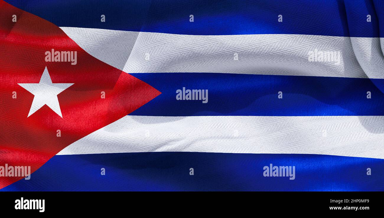 Cuba flag - realistic waving fabric flag Stock Photo - Alamy