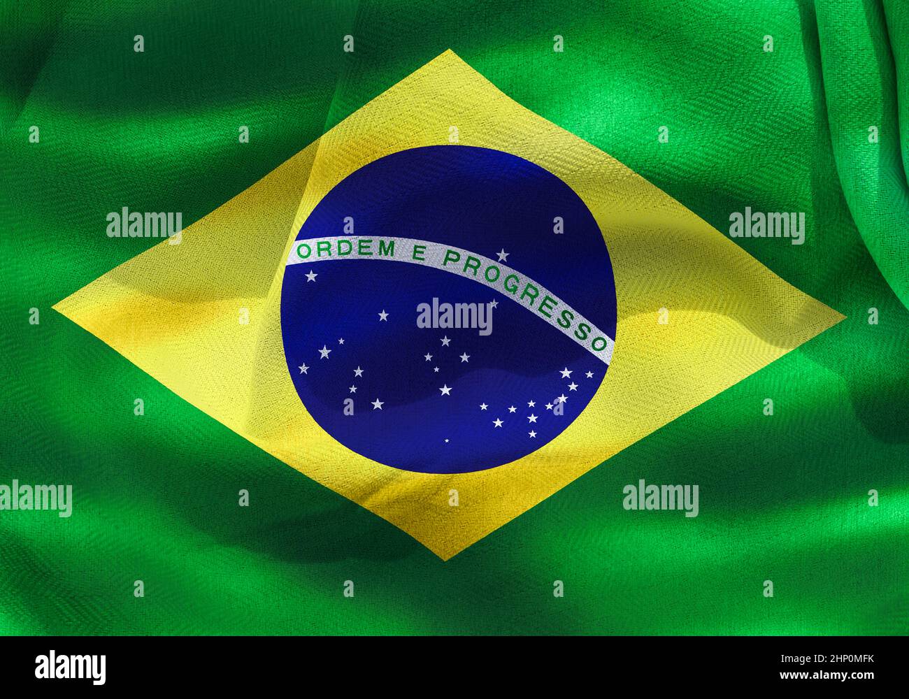 Brazil flag - realistic waving fabric flag Stock Photo - Alamy