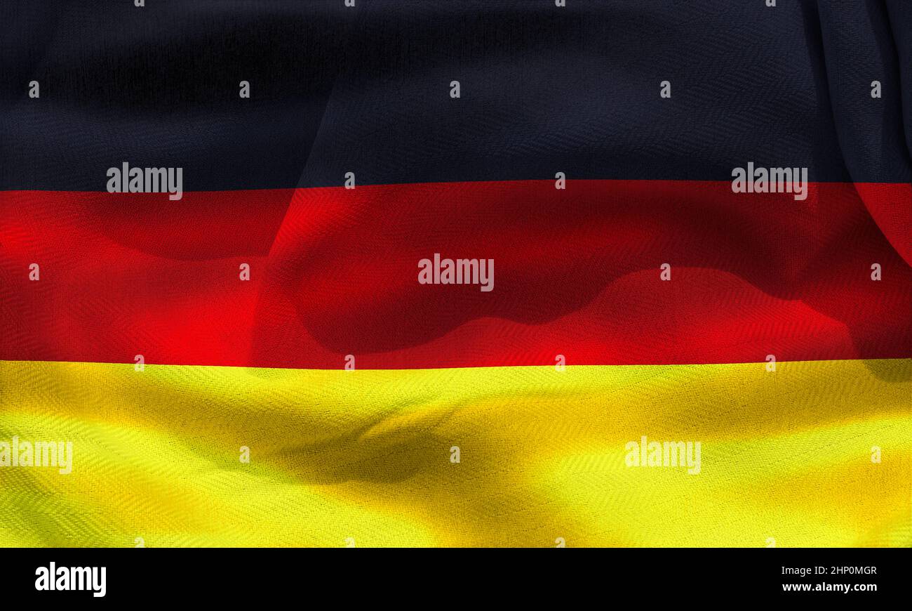 Germany flag - realistic waving fabric flag Stock Photo - Alamy