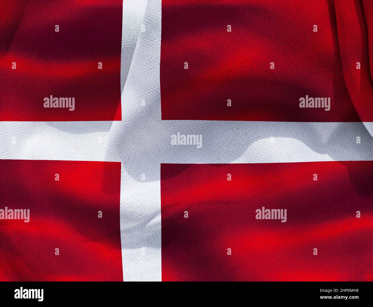 Denmark flag - realistic waving fabric flag Stock Photo - Alamy