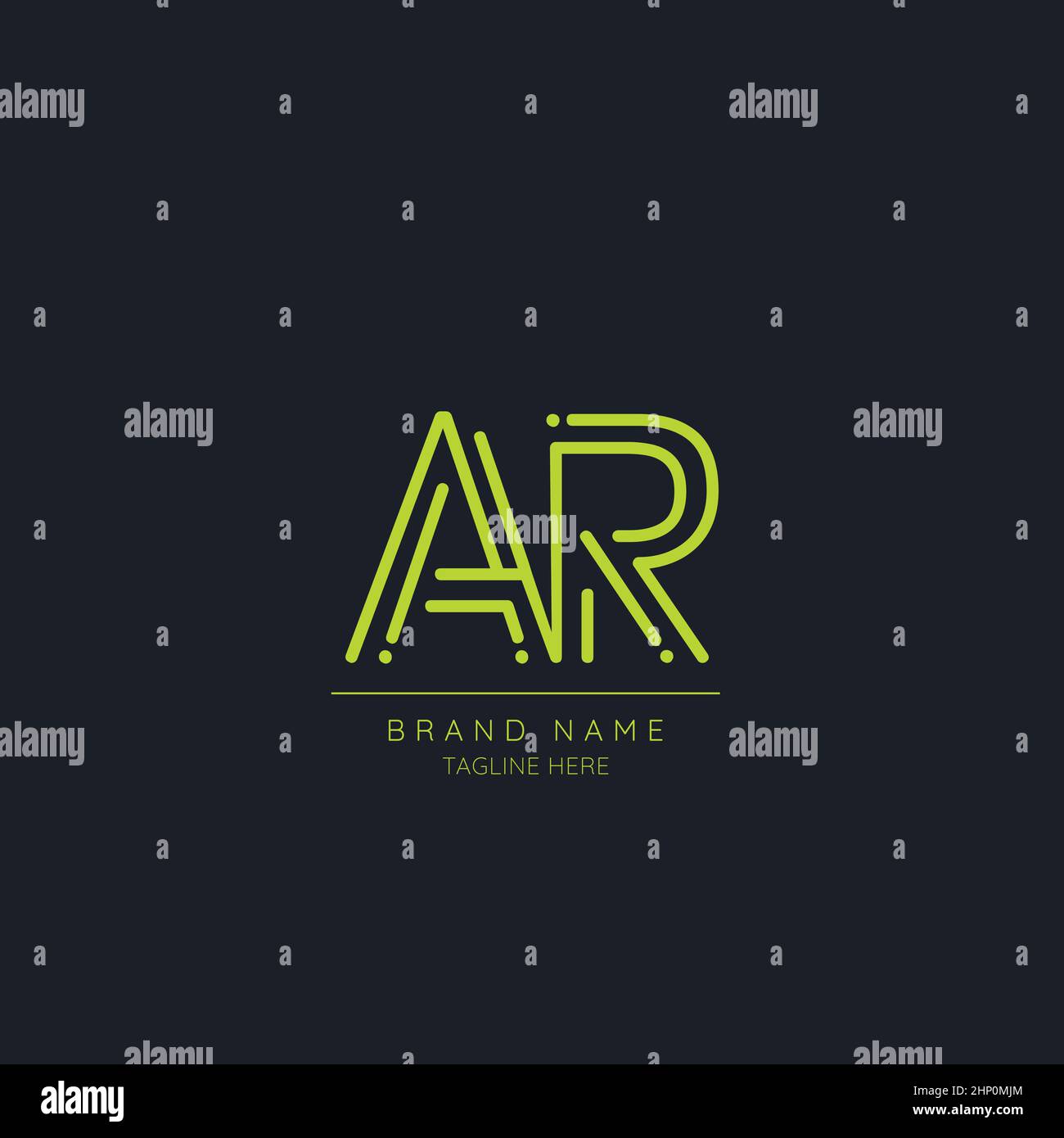 Minimal Initial Alphabet letter Logo icon AR Stock Vector Image & Art ...