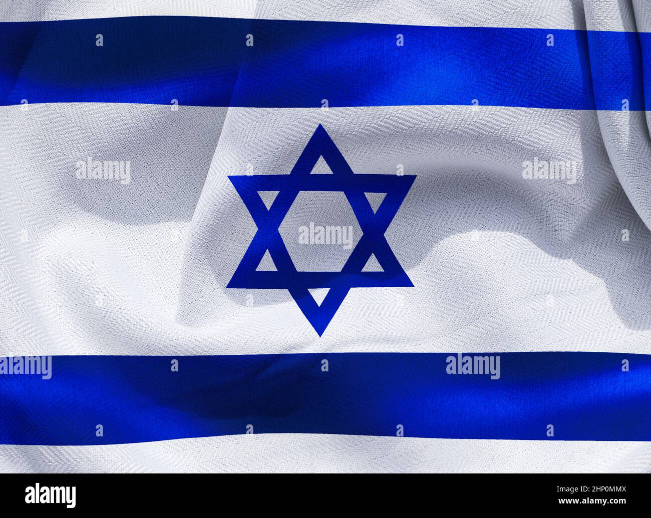 Israel flag - realistic waving fabric flag Stock Photo - Alamy