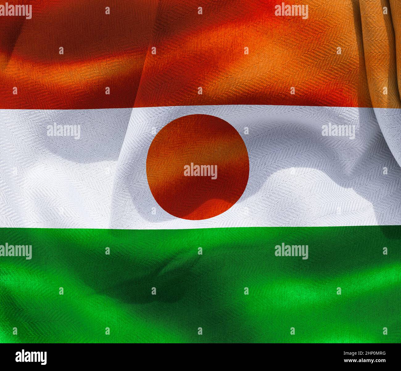 Niger flag - realistic waving fabric flag Stock Photo - Alamy