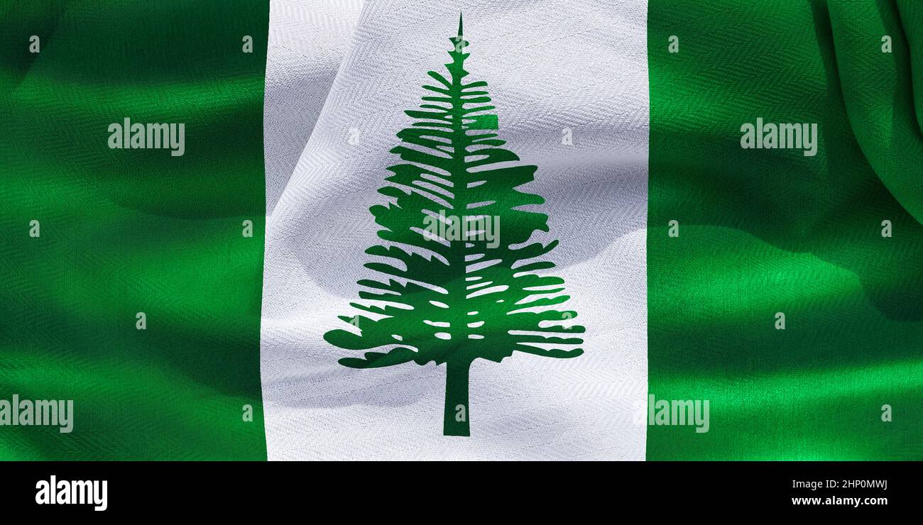 Norfolk Island flag - realistic waving fabric flag Stock Photo - Alamy