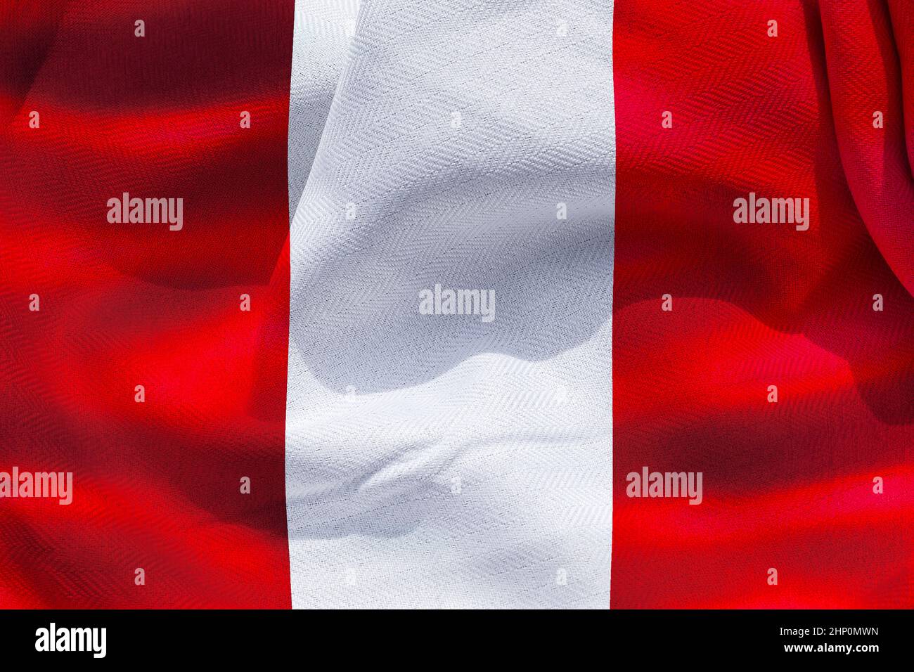 Peru flag - realistic waving fabric flag Stock Photo - Alamy