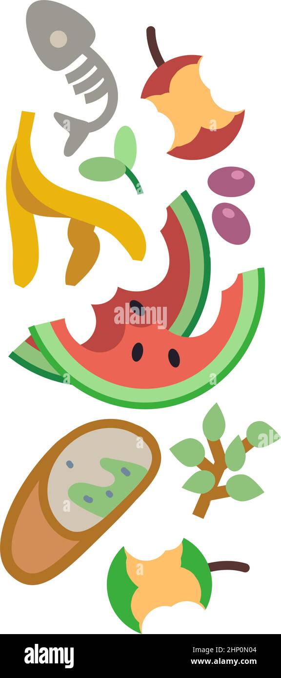 Organic trash icon. Food waste. Compost recycle Stock Vector Image ...
