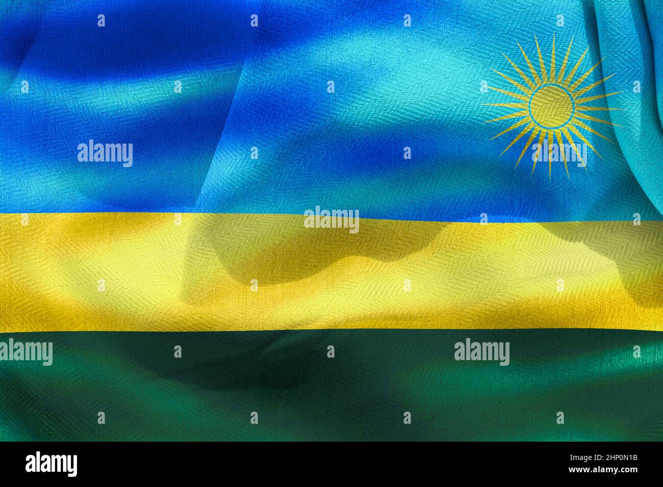 Rwanda flag - realistic waving fabric flag Stock Photo - Alamy