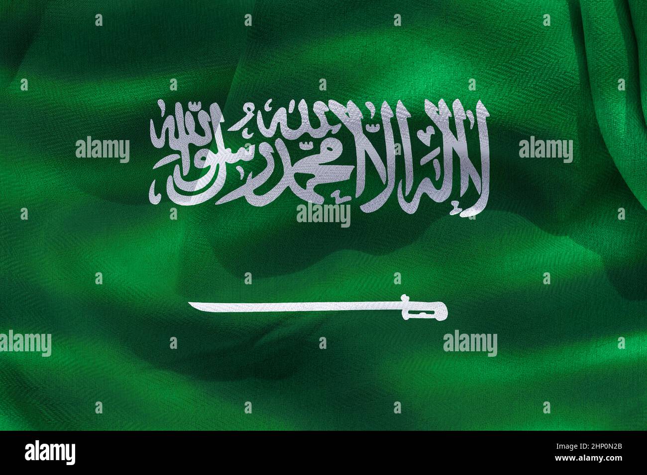 Saudi Arabia flag - realistic waving fabric flag Stock Photo - Alamy