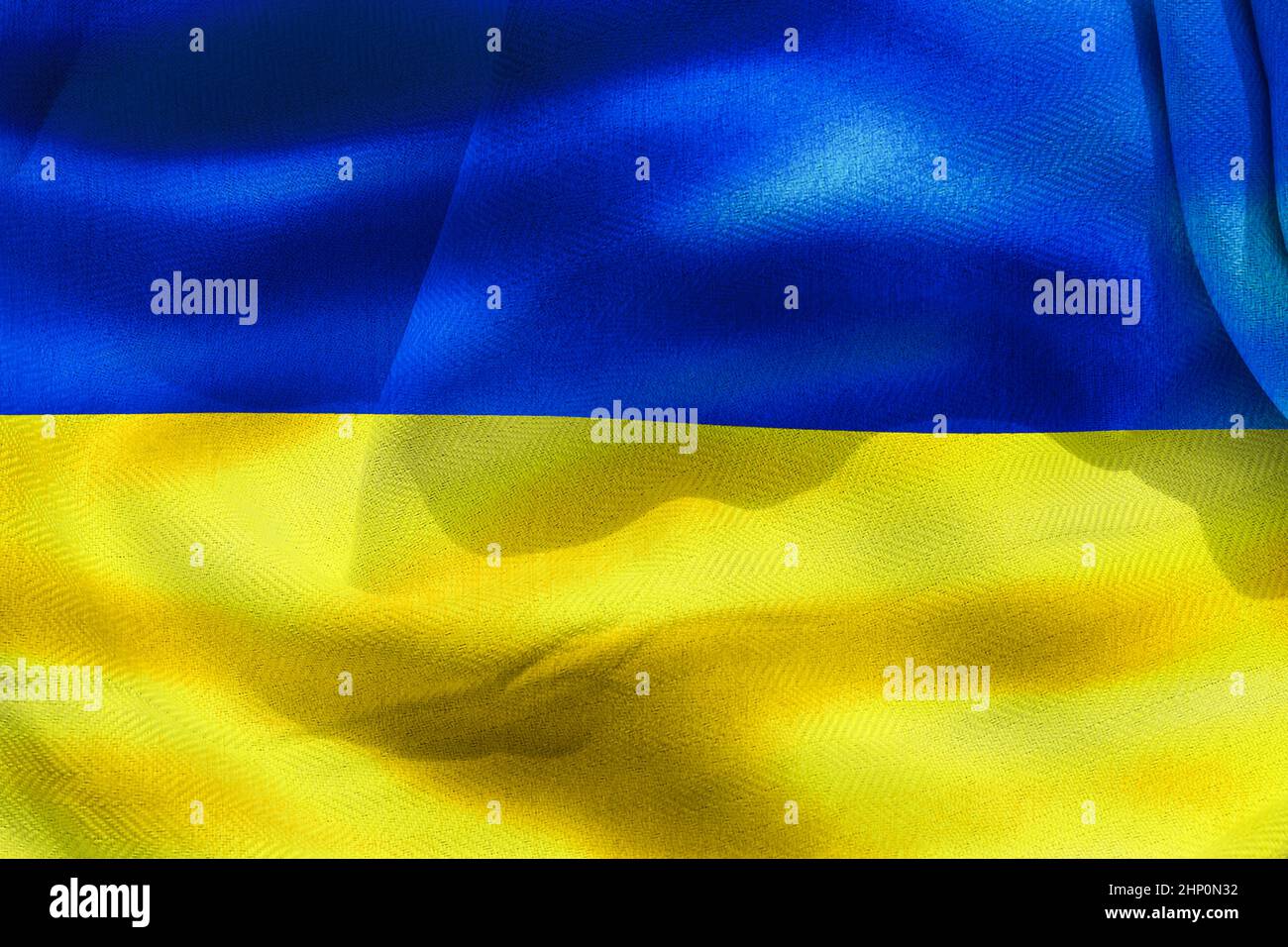 3D-Illustration of a Ukraine flag - realistic waving fabric flag Stock ...