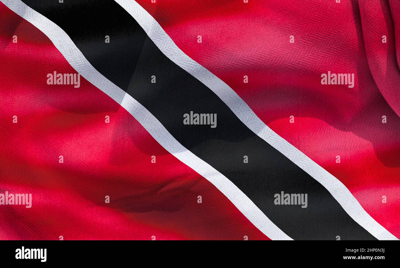 3D-Illustration of a Trinidad and Tobago flag - realistic waving fabric flag Stock Photo - Alamy