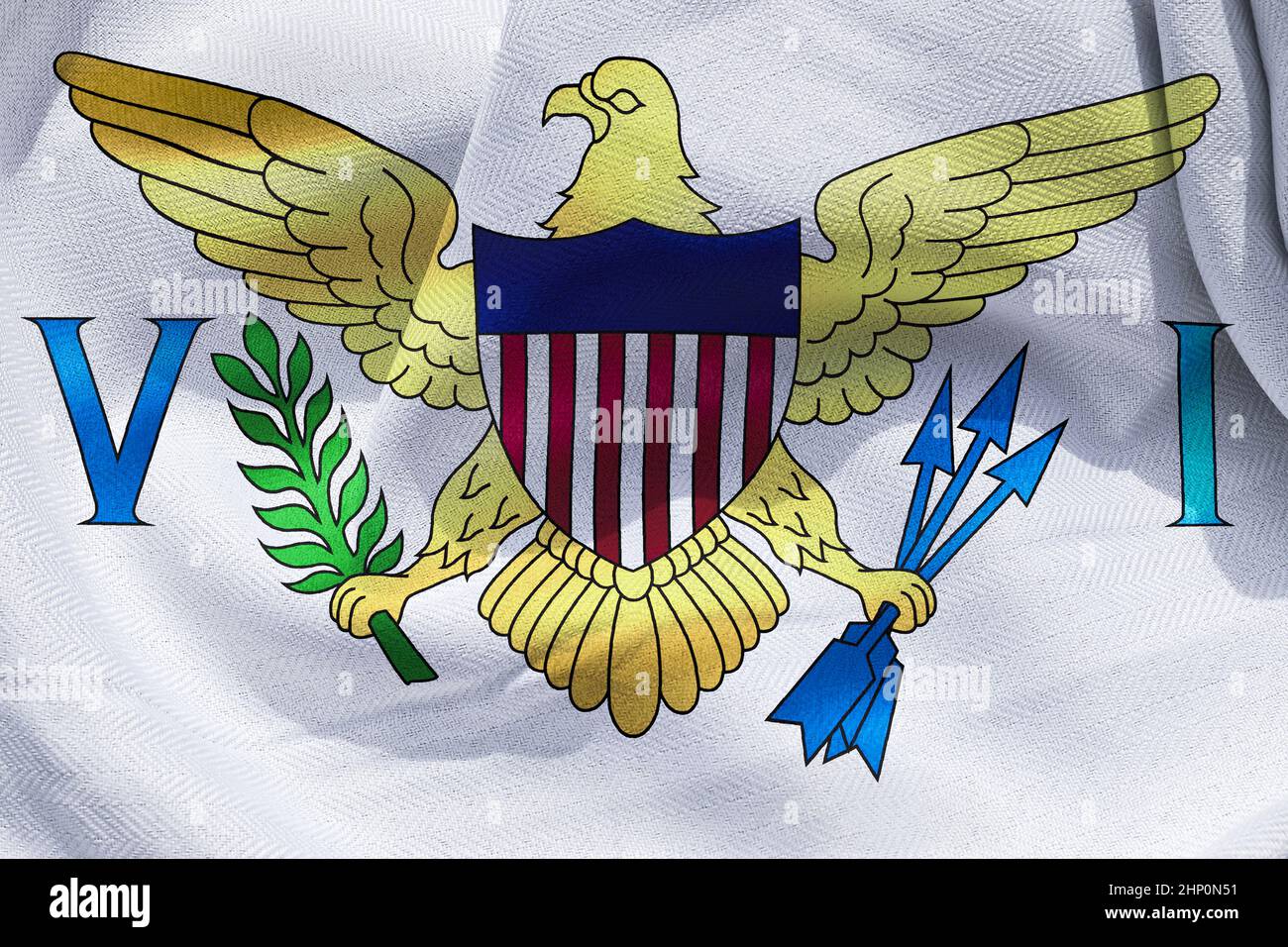 3D-Illustration of a Virgin Islands flag - realistic waving fabric flag ...