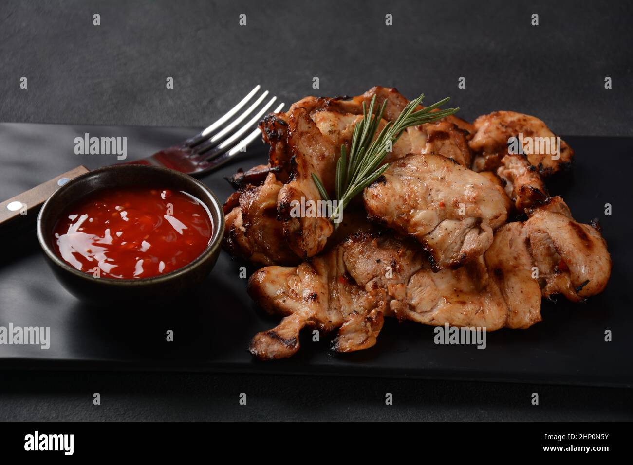 Grilled Marinated boneless skinless chicken thighs((Pargiot ...