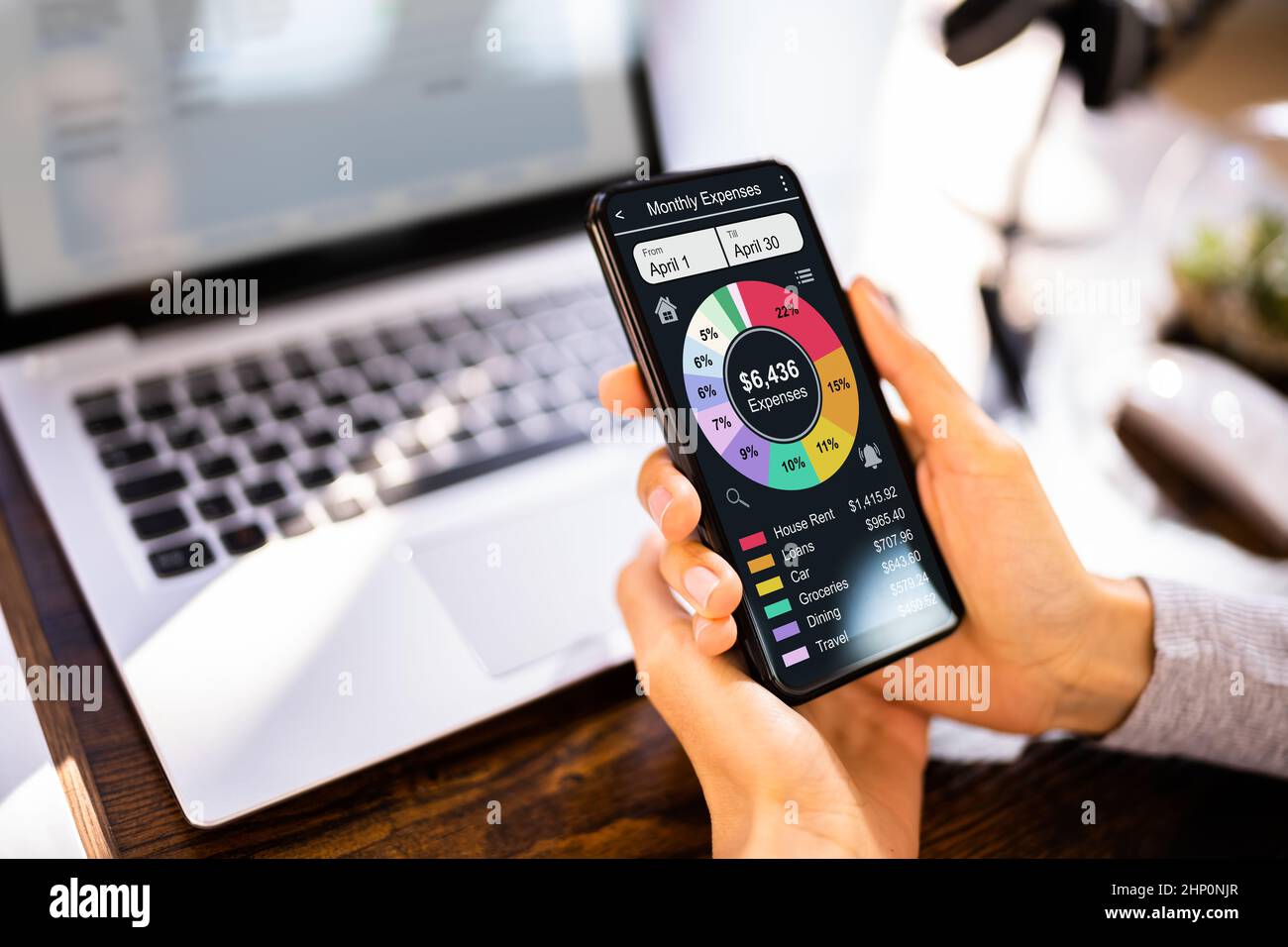 Mobile Phone App For Money, Budget And Expense Tracking Stock Photo - Alamy