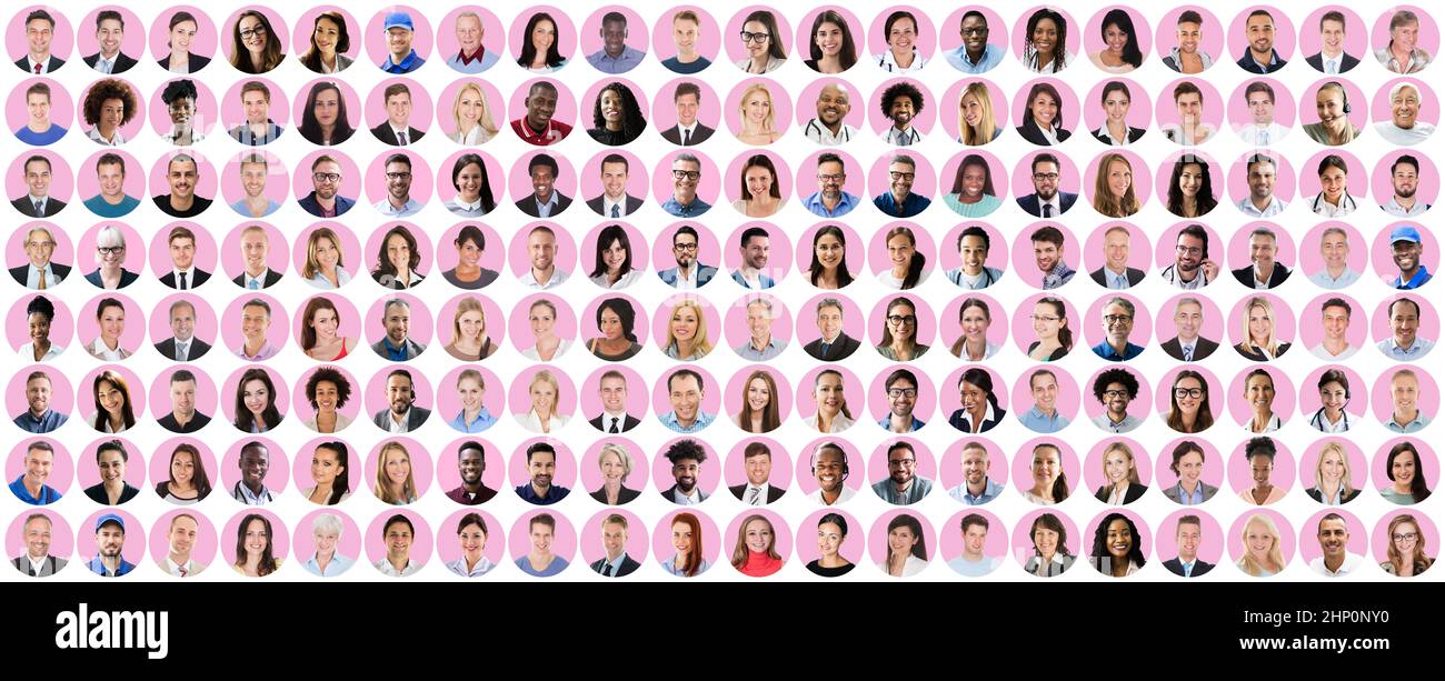 People Face Avatar Collage. Diverse Headshot Photos Stock Photo - Alamy