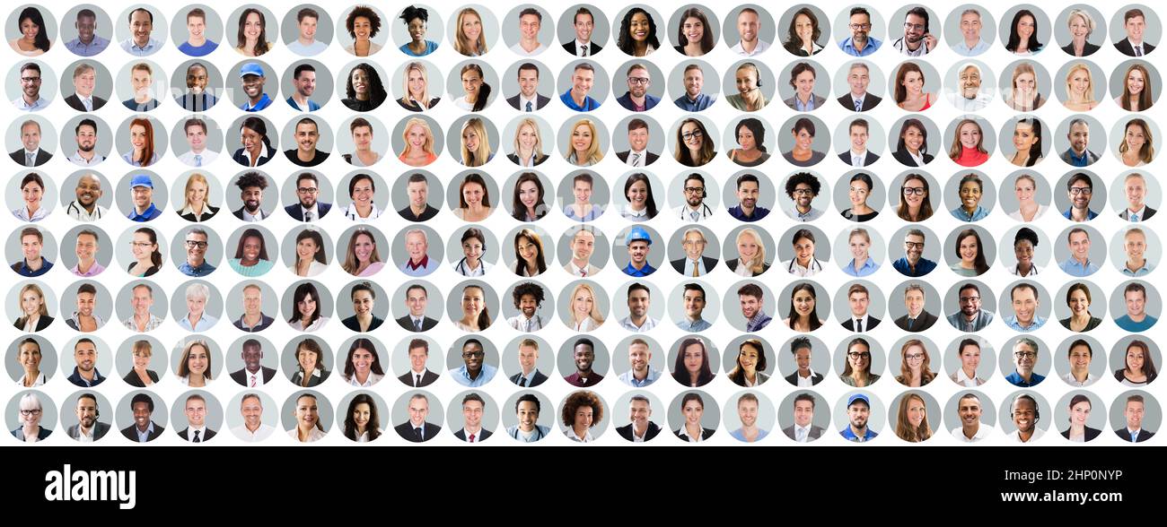 People Face Headshot Collage. Diverse Avatar Portraits Stock Photo - Alamy