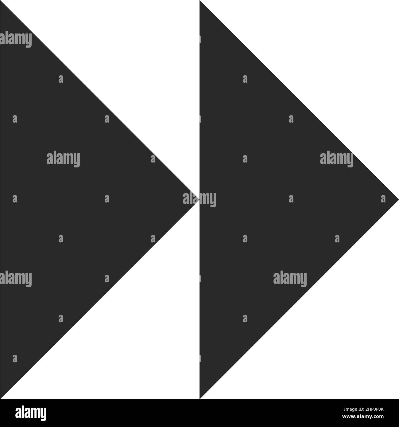 Double right pointing black arrow. Fast forward icon Stock Vector Image ...