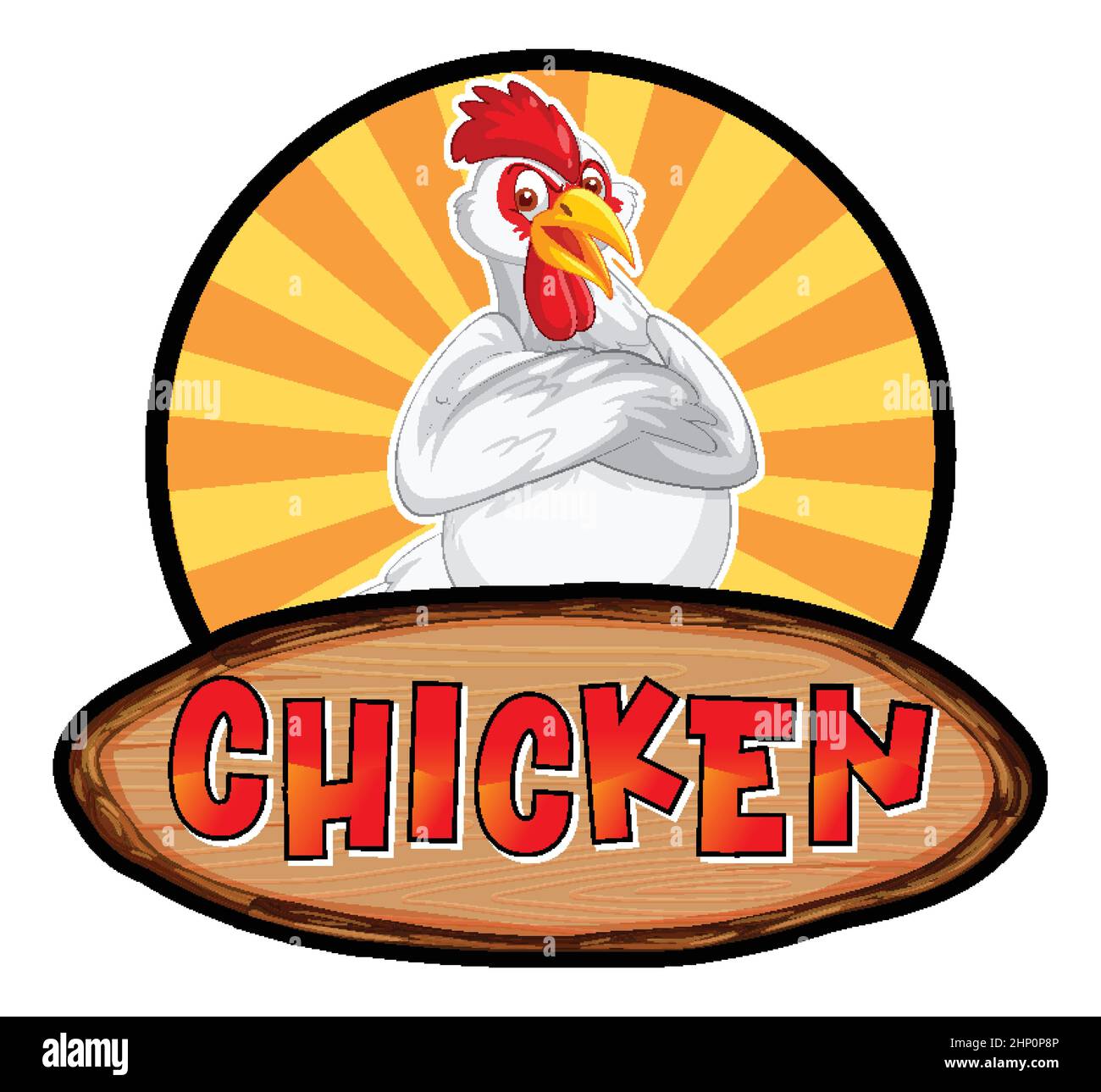 Chicken cartoon character logo illustration Stock Vector Image & Art ...