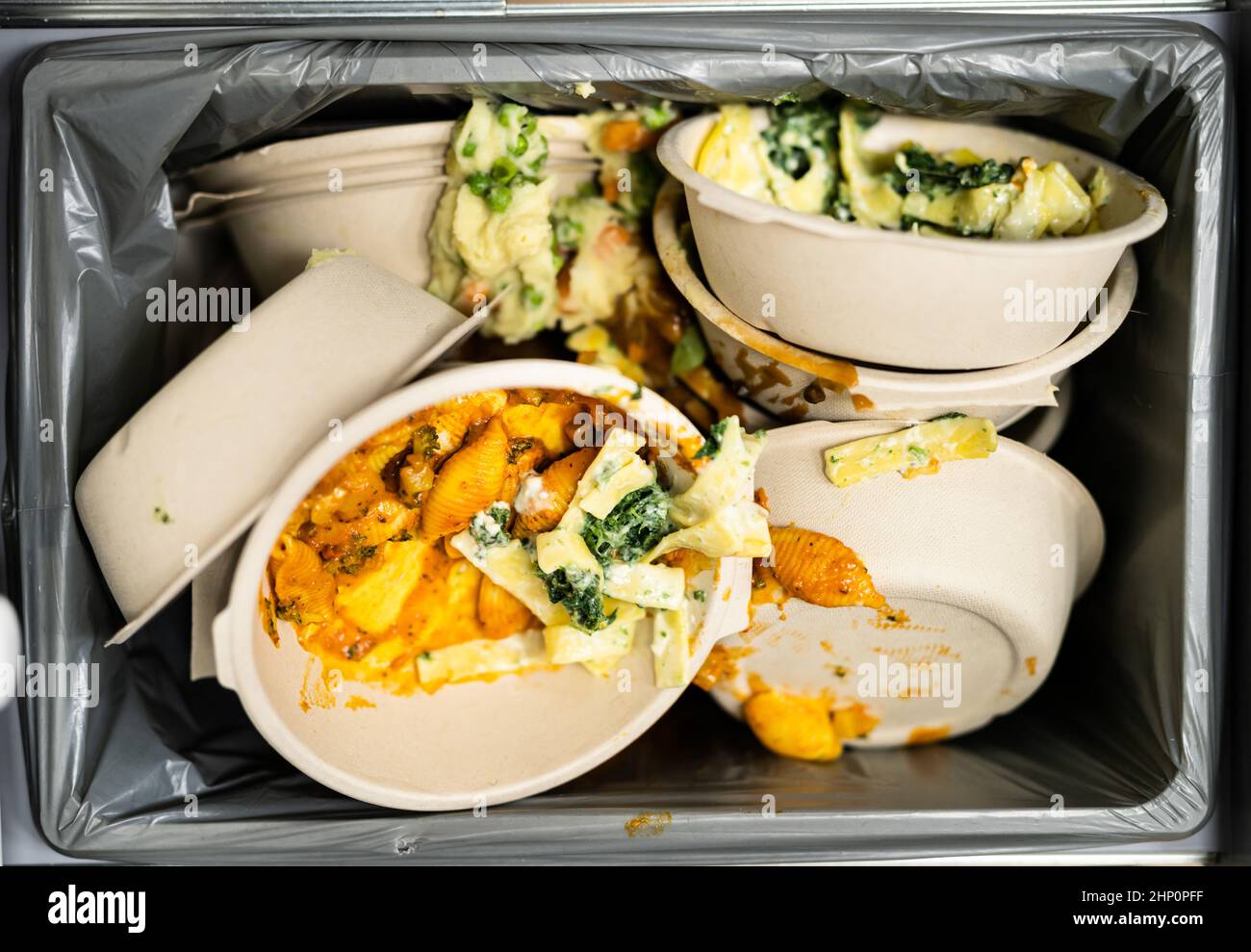 Discarded Leftover Food In Trash Or Dustbin Stock Photo - Alamy
