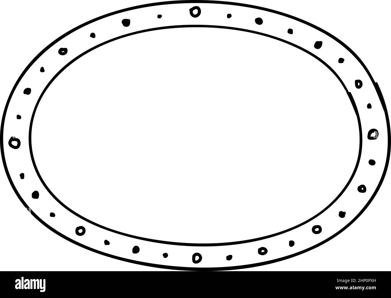 Empty frame with decorative border in sketchy doodle style Stock Vector ...