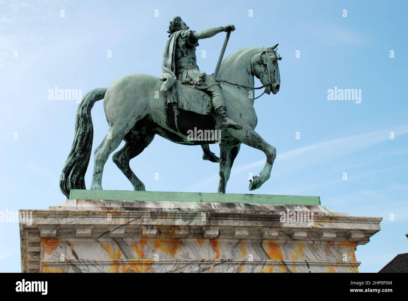 Statue of Frederik V in front of the palace Amalienborg, Copenhagen ...