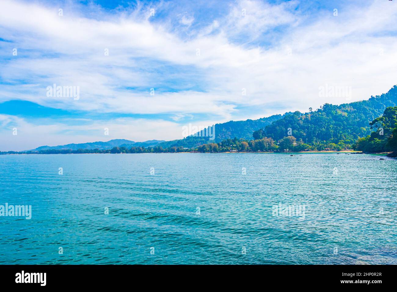Beautiful amazing coast line and beach landscape panorama view of the ...