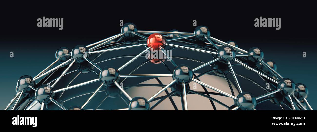 Partner and teamwork business concept with ball structure and mesh or ...