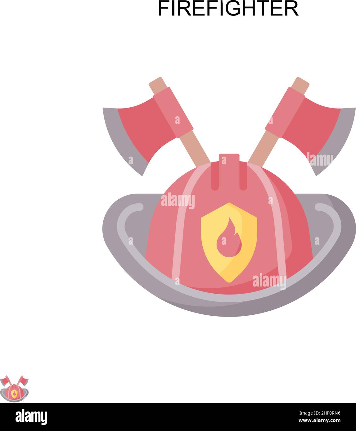 Firefighter Simple vector icon. Illustration symbol design template for ...