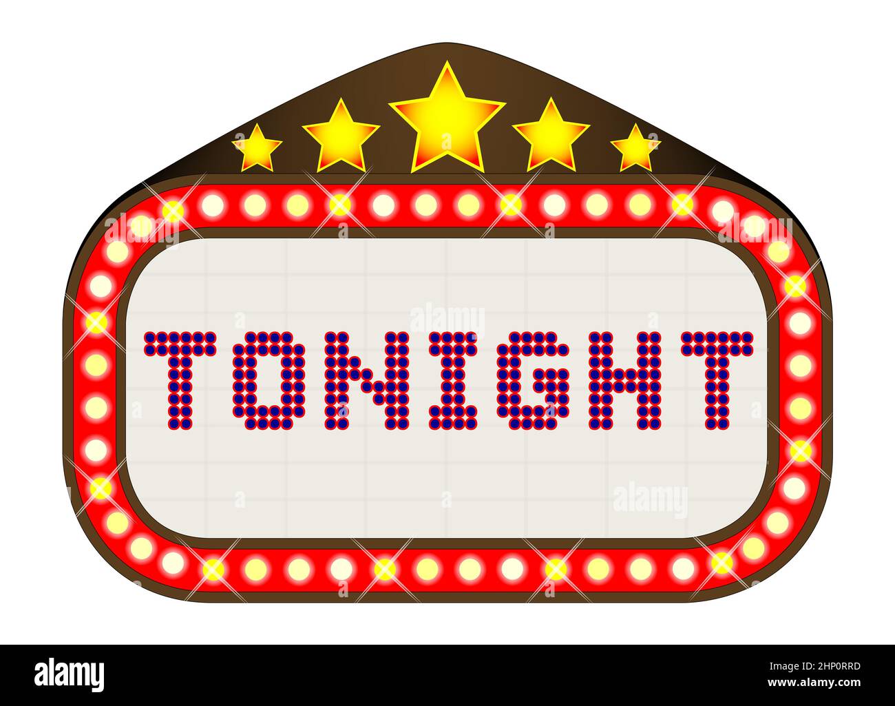 A movie theatre or theatre style marquee with the text 'TONIGHT ...
